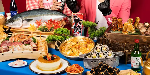 [For 4][Mon-Thu]Accompany Discount for 4! Japan-Korea-Topia Dinner ...